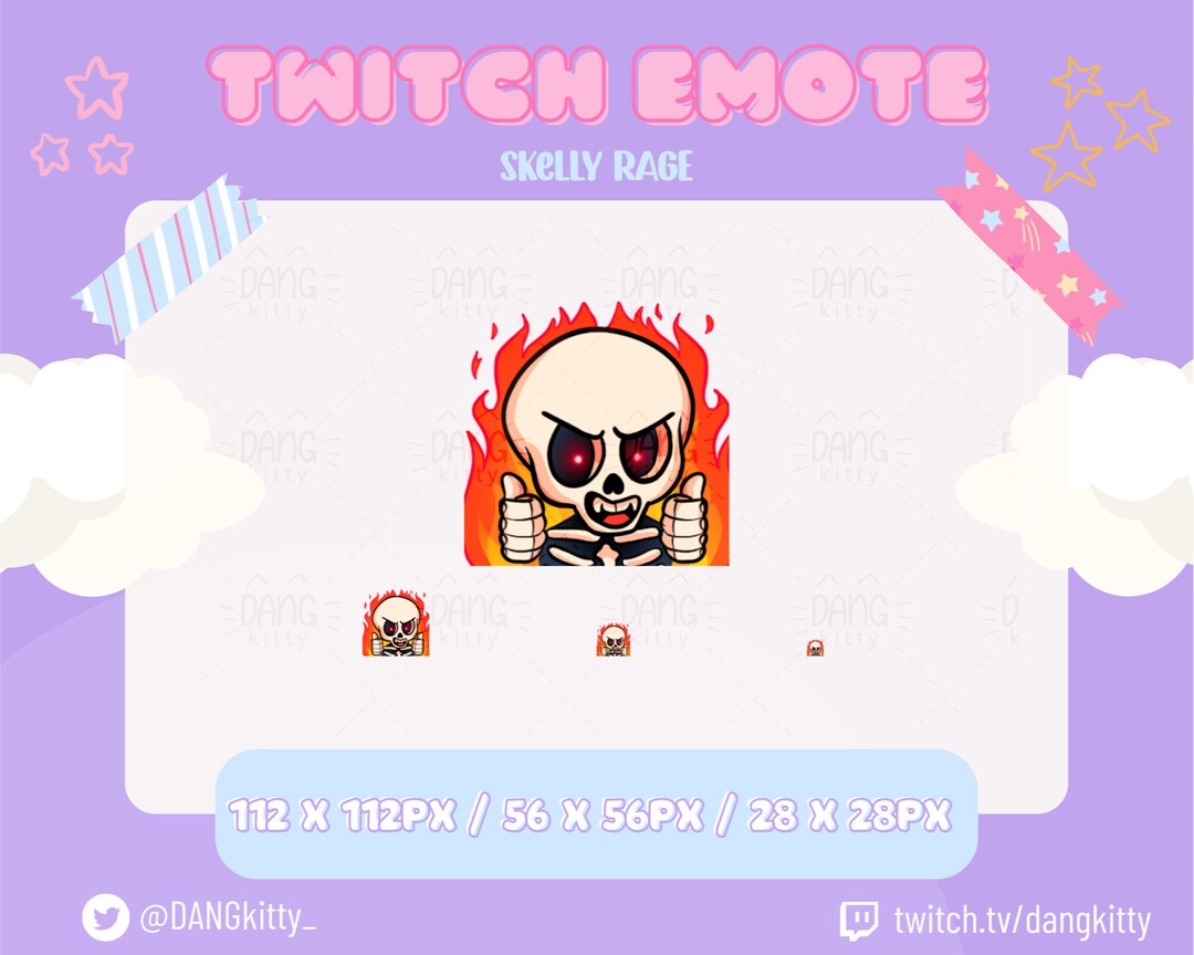 Skeleton Twitch Emote | Cute Halloween Twitch Emote for Streamer ...