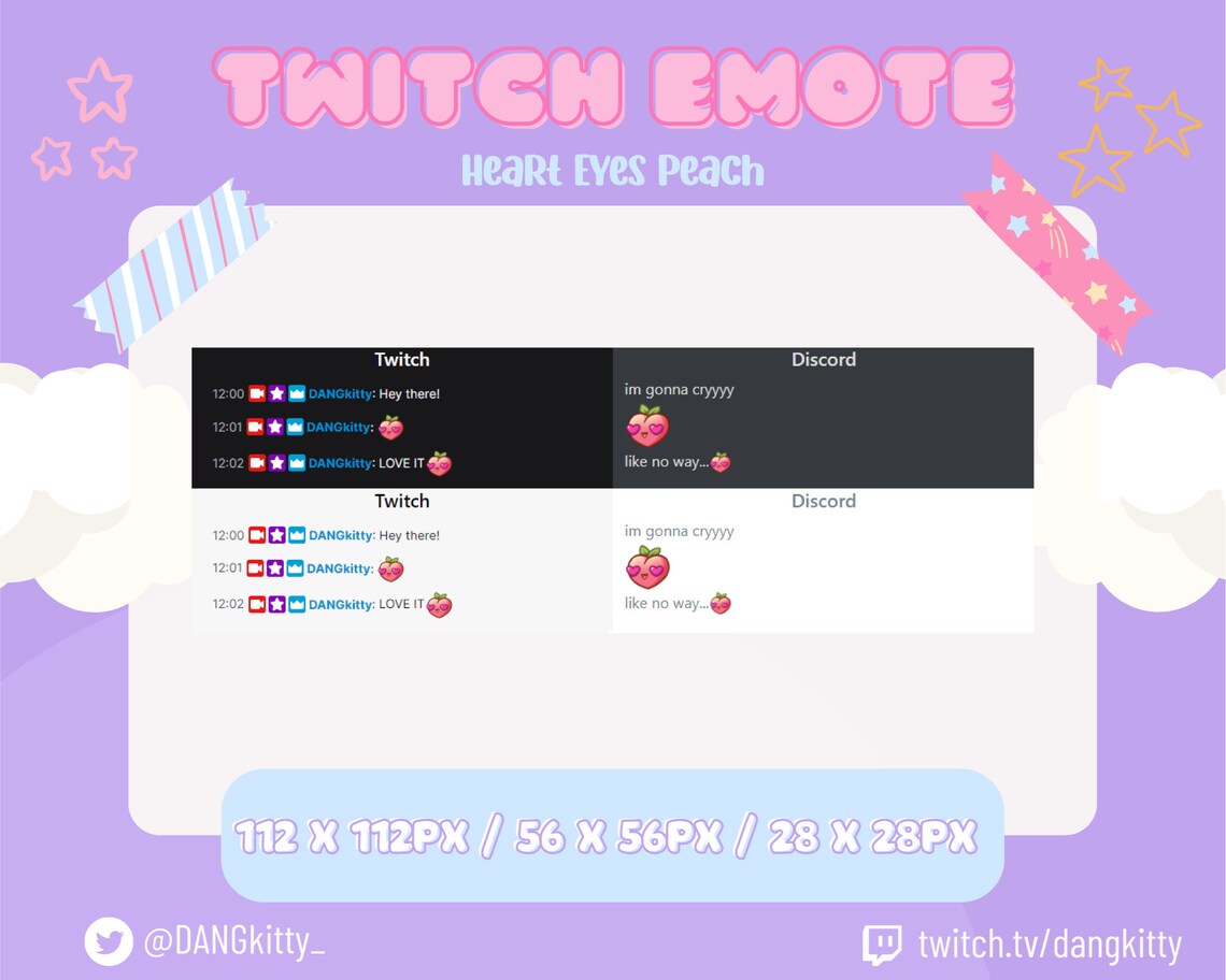 Peach Twitch Emote | Cute Peach Twitch Emote for Streamer Youtube and ...
