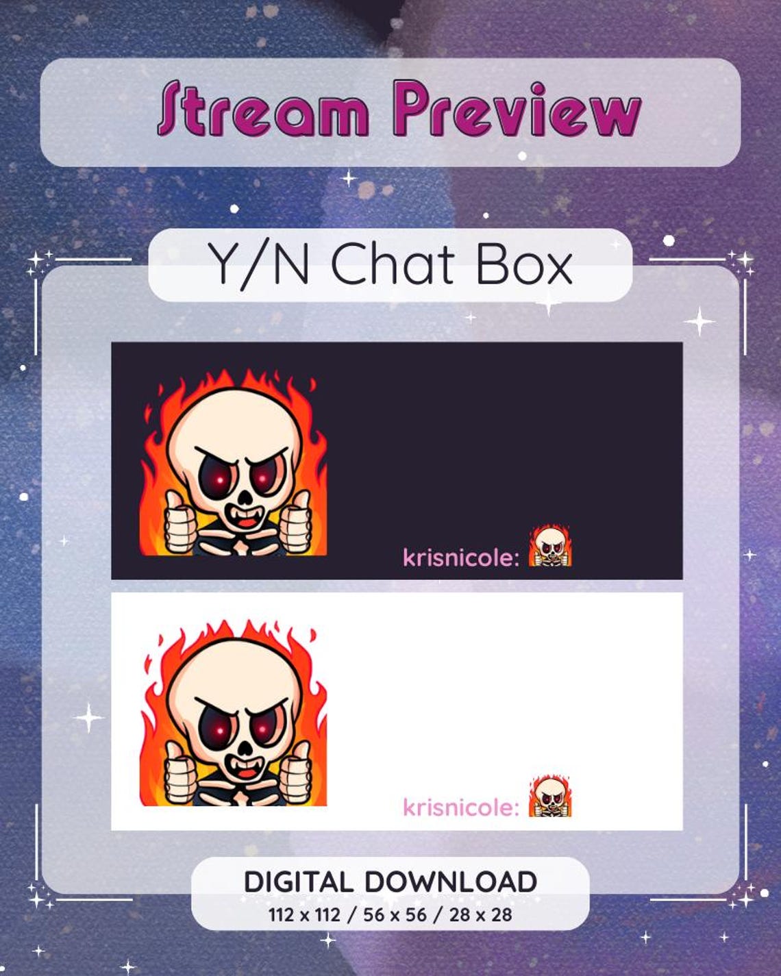 Cute Skeleton Twitch Emote Pack | Hand-drawn Kawaii Emotes (digital ...
