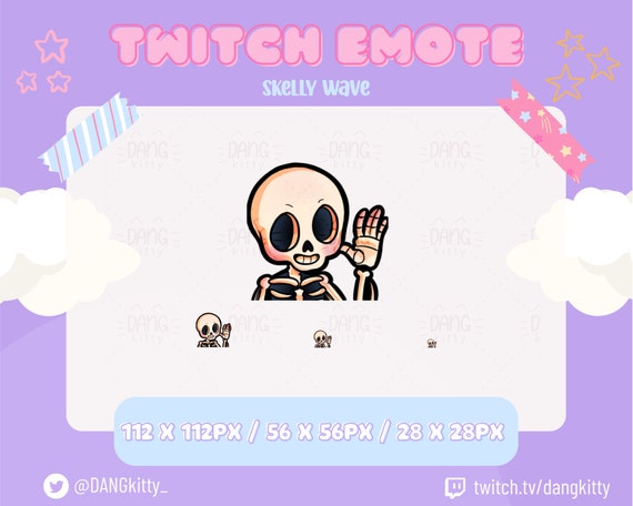Skeleton Twitch Emote Cute Halloween Twitch Emote for - Etsy