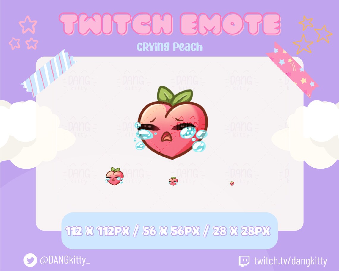 Peach Twitch Emote Cute Peach Twitch Emote for Streamer Youtube and ...