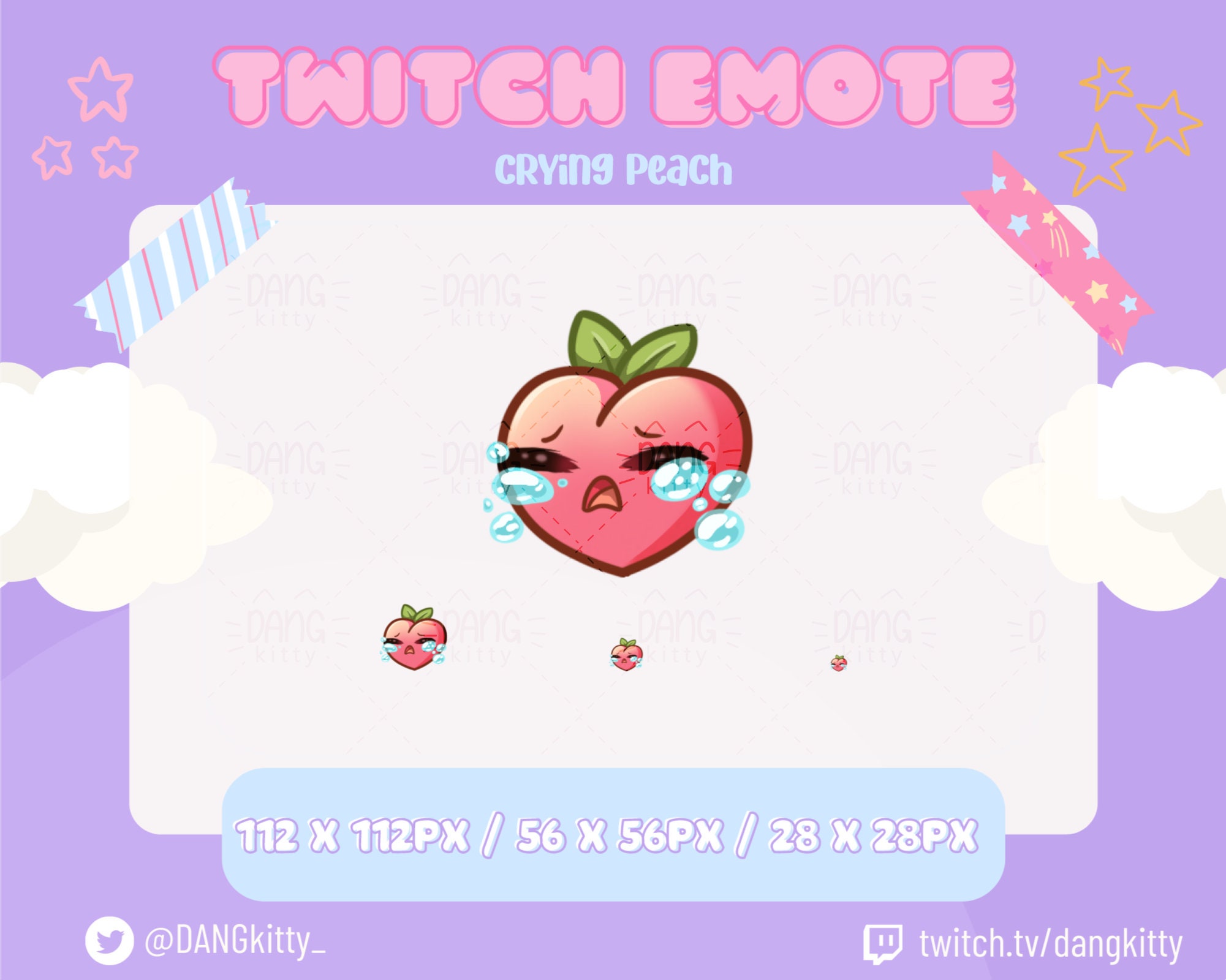 Peach Twitch Emote | Cute Peach Twitch Emote for Streamer Youtube and ...