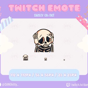 Skeleton Twitch Emote | Cute Halloween Twitch Emote for Streamer ...