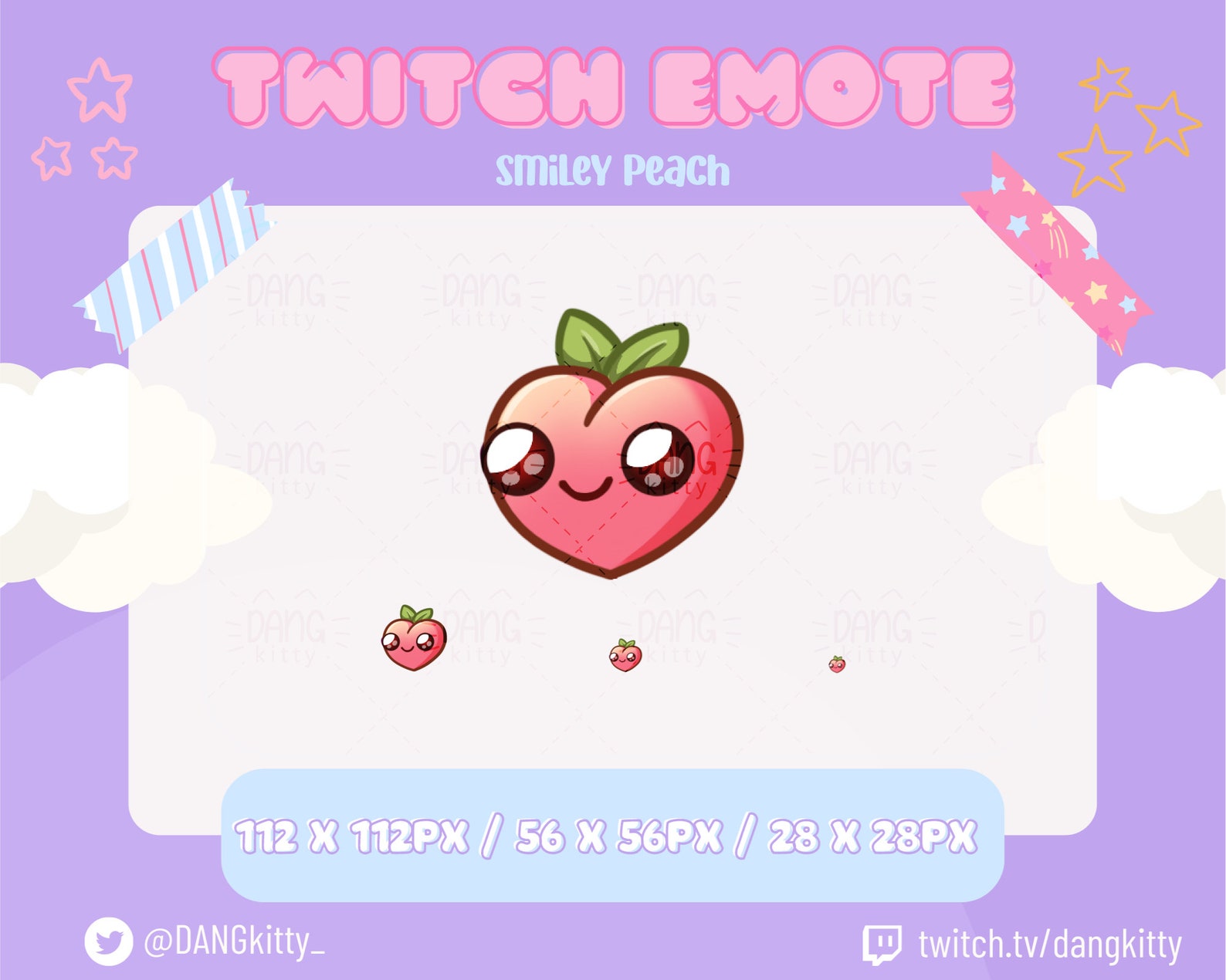 Peach Twitch Emote | Cute Peach Twitch Emote for Streamer Youtube and ...