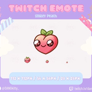 Peach Twitch Emote | Cute Peach Twitch Emote for Streamer Youtube and ...