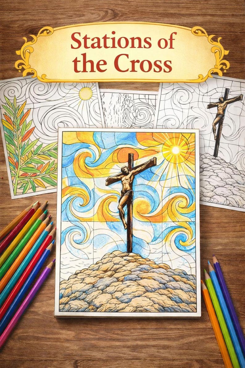 Stations of the Cross Coloring Pages Printable PDF - Etsy