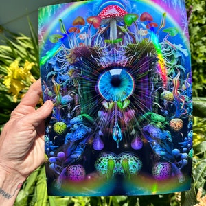 Liquid Luck, in Rainbow, Art Print, Trippy Psychedelic Art, Holographic ...