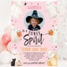 Three Spirit Halloween Third Birthday Photo Invitation Editable Pink ...