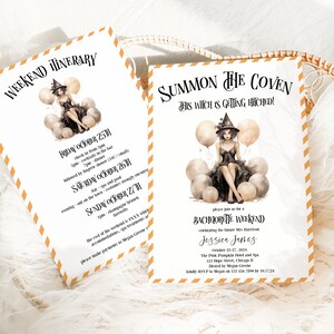 Bachelorette Invitation Witch, Printable Summon the Coven Halloween ...