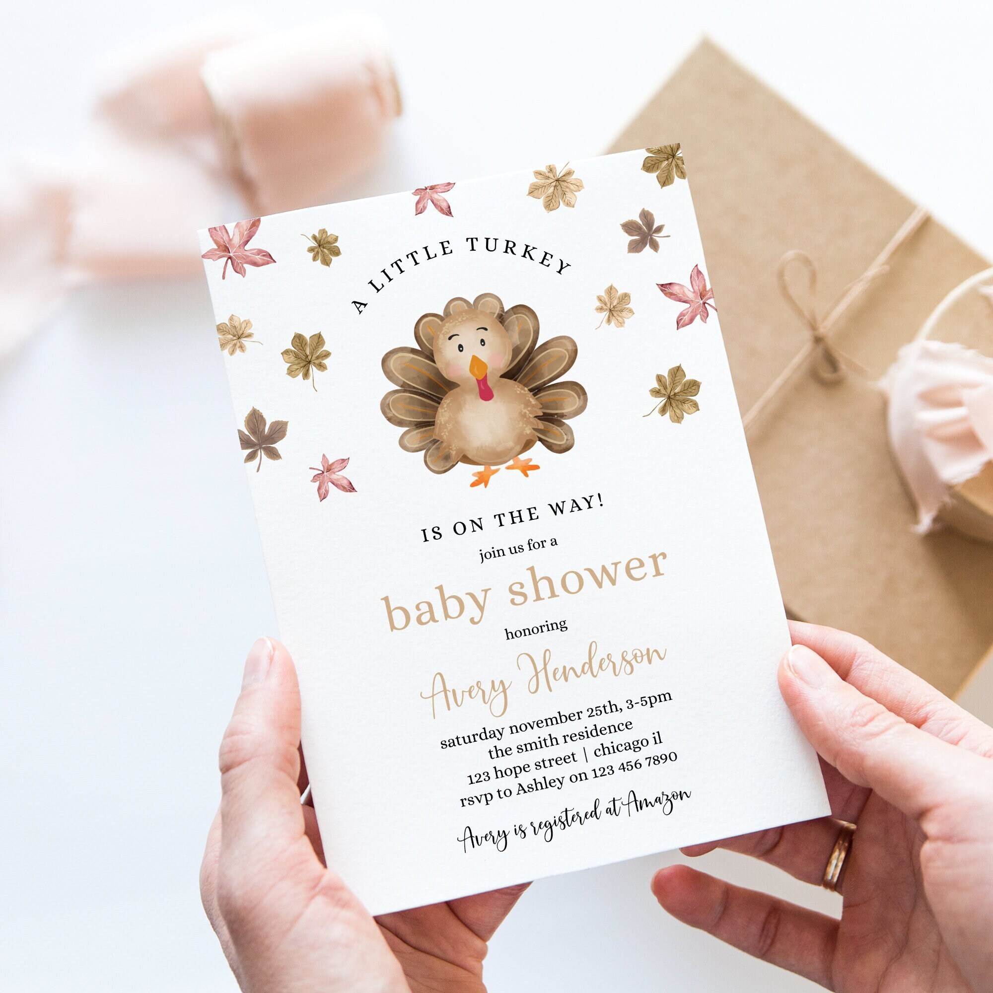 Thanksgiving Baby Shower Invitation Fall Baby Shower Invite Boy Girl ...