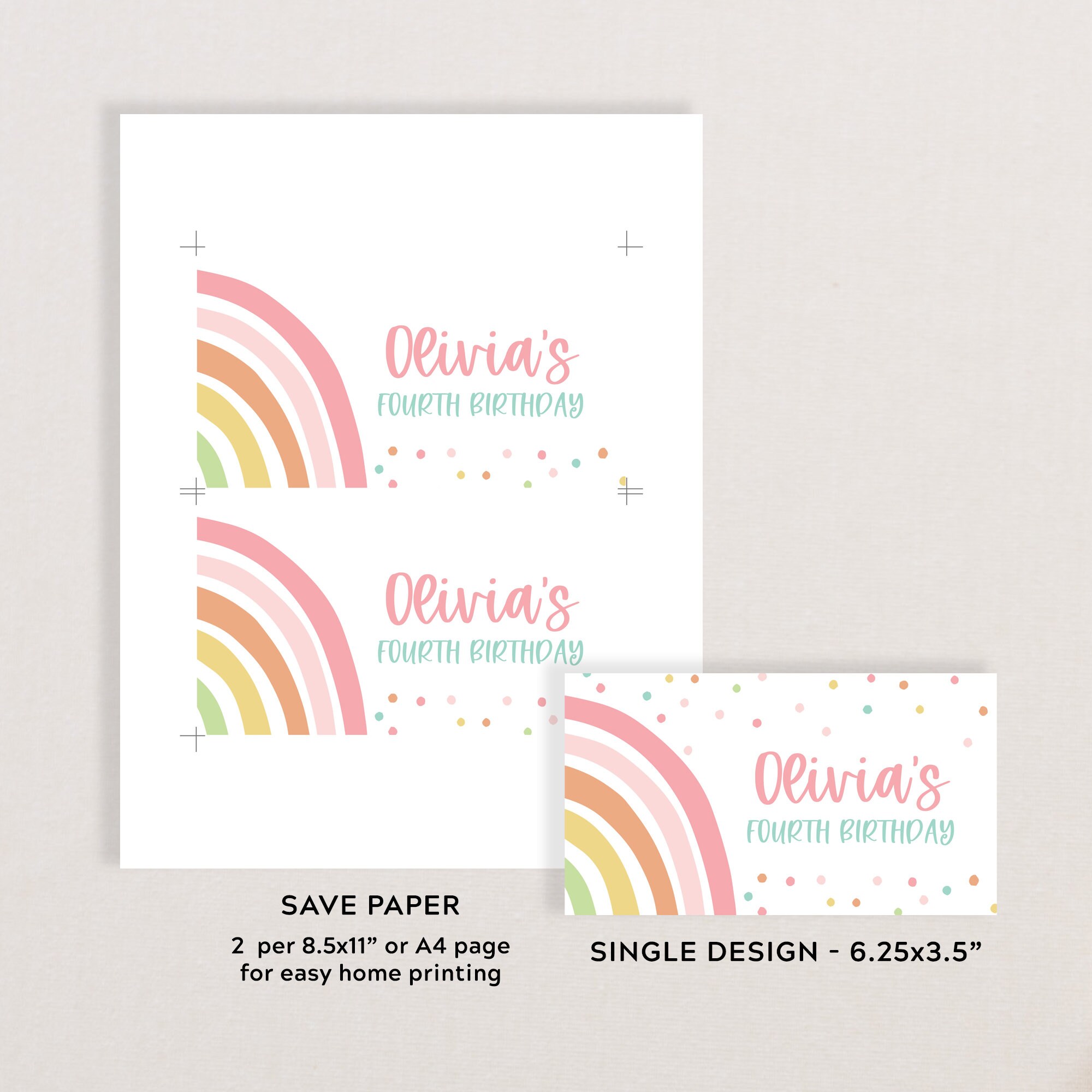 Editable Rainbow Gable Favor Box Label Template Printable Girl - Etsy