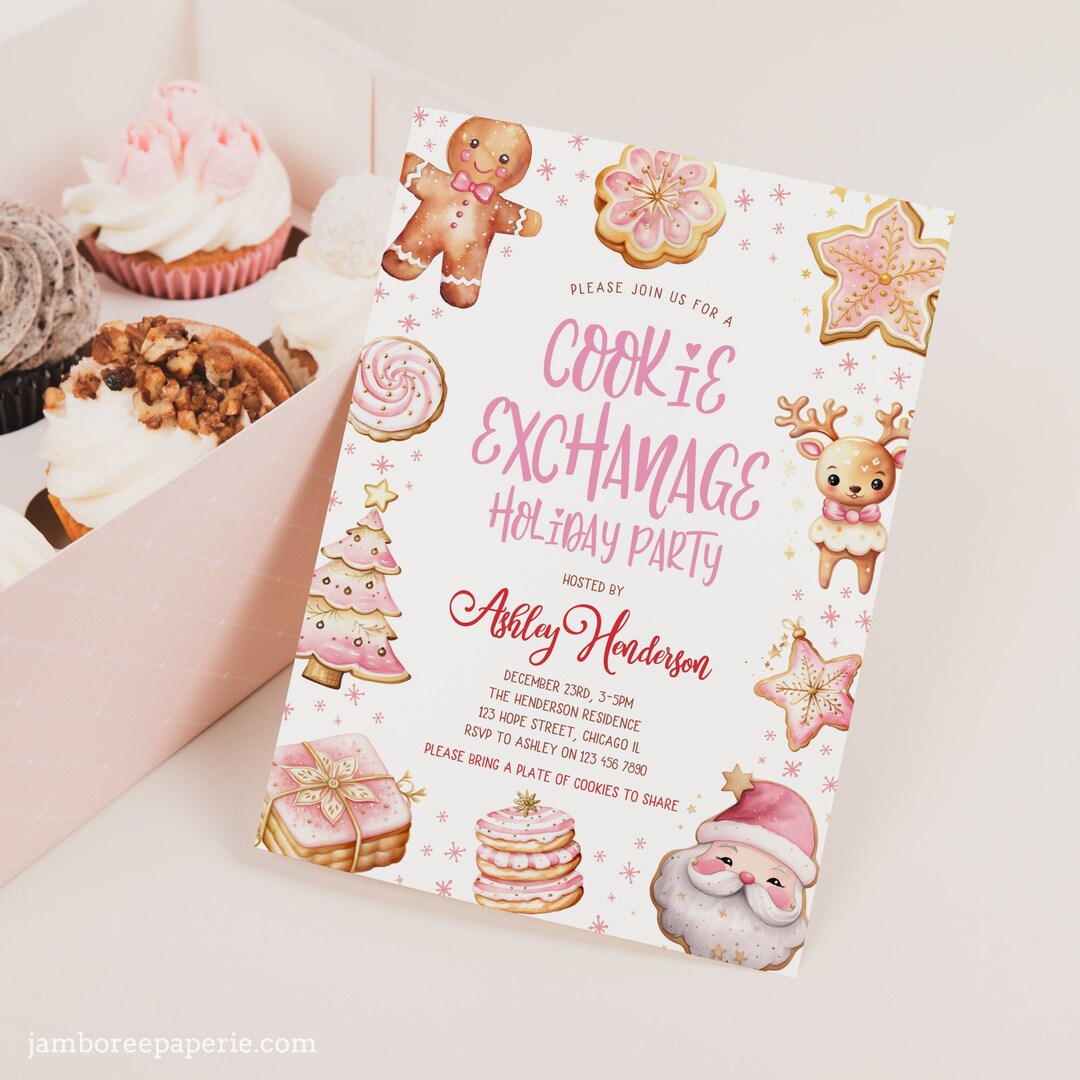Christmas Cookie Exchange Invitation Template Christmas Cookie Swap ...