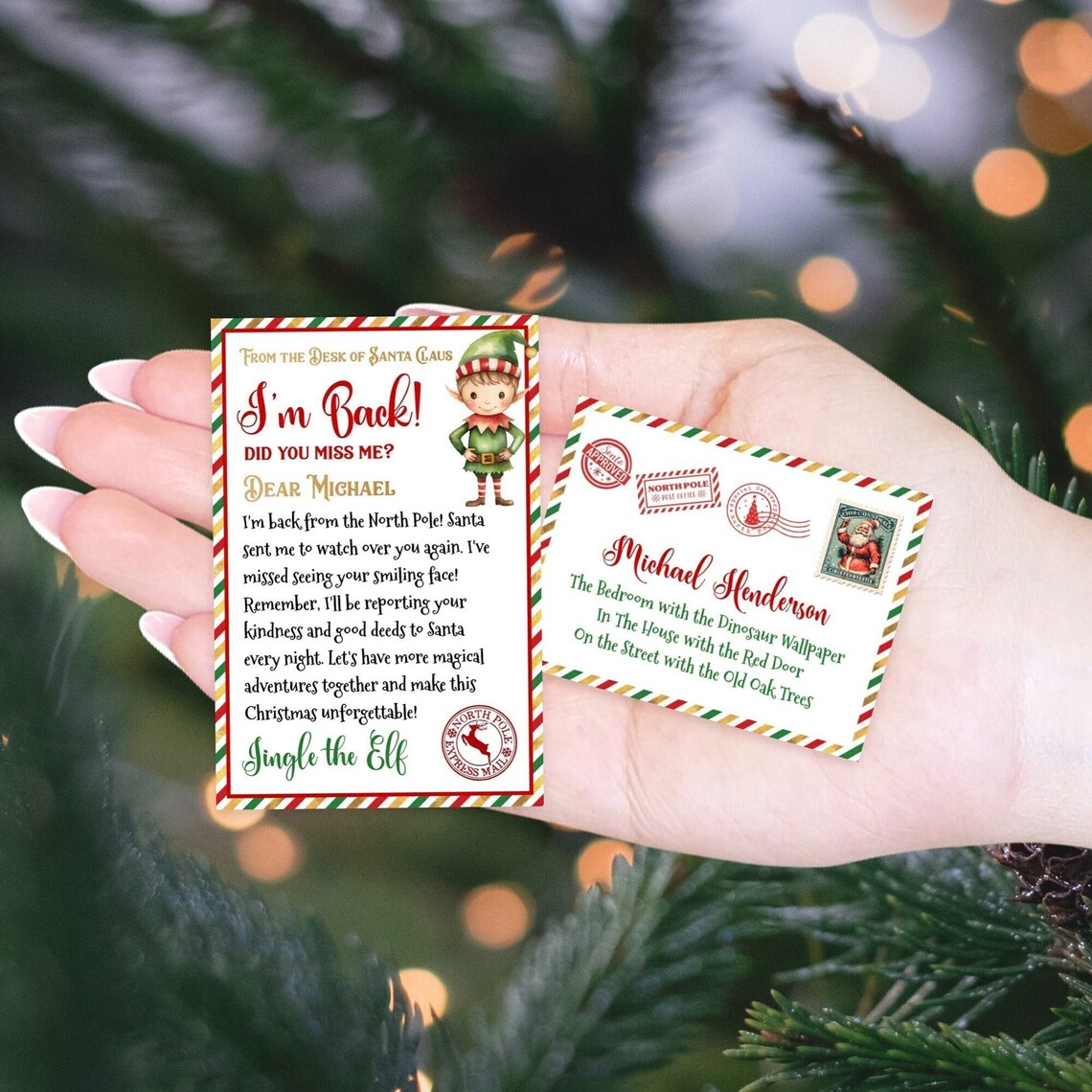 Editable Mini Elf Return Letter, Printable Miniature Boy Elf I'm Back ...