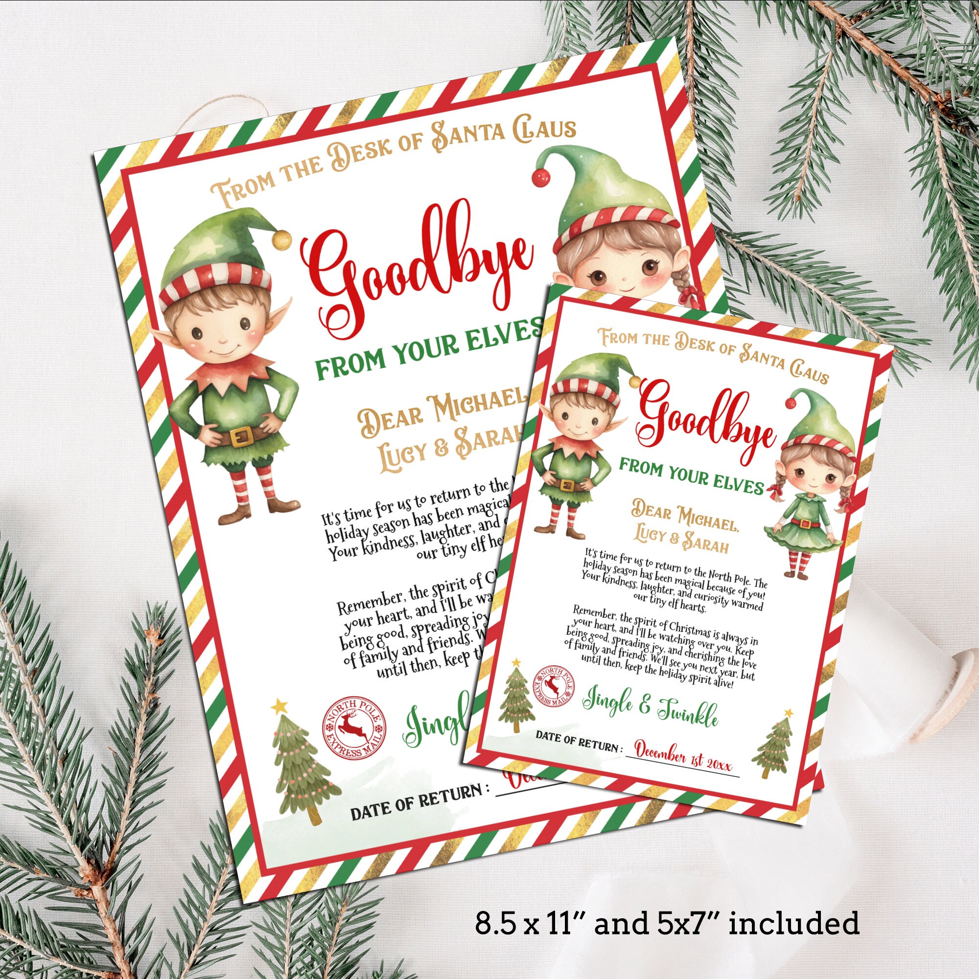 Editable Elves Goodbye Letter, Printable Elf Goodbye Letter, Christmas ...