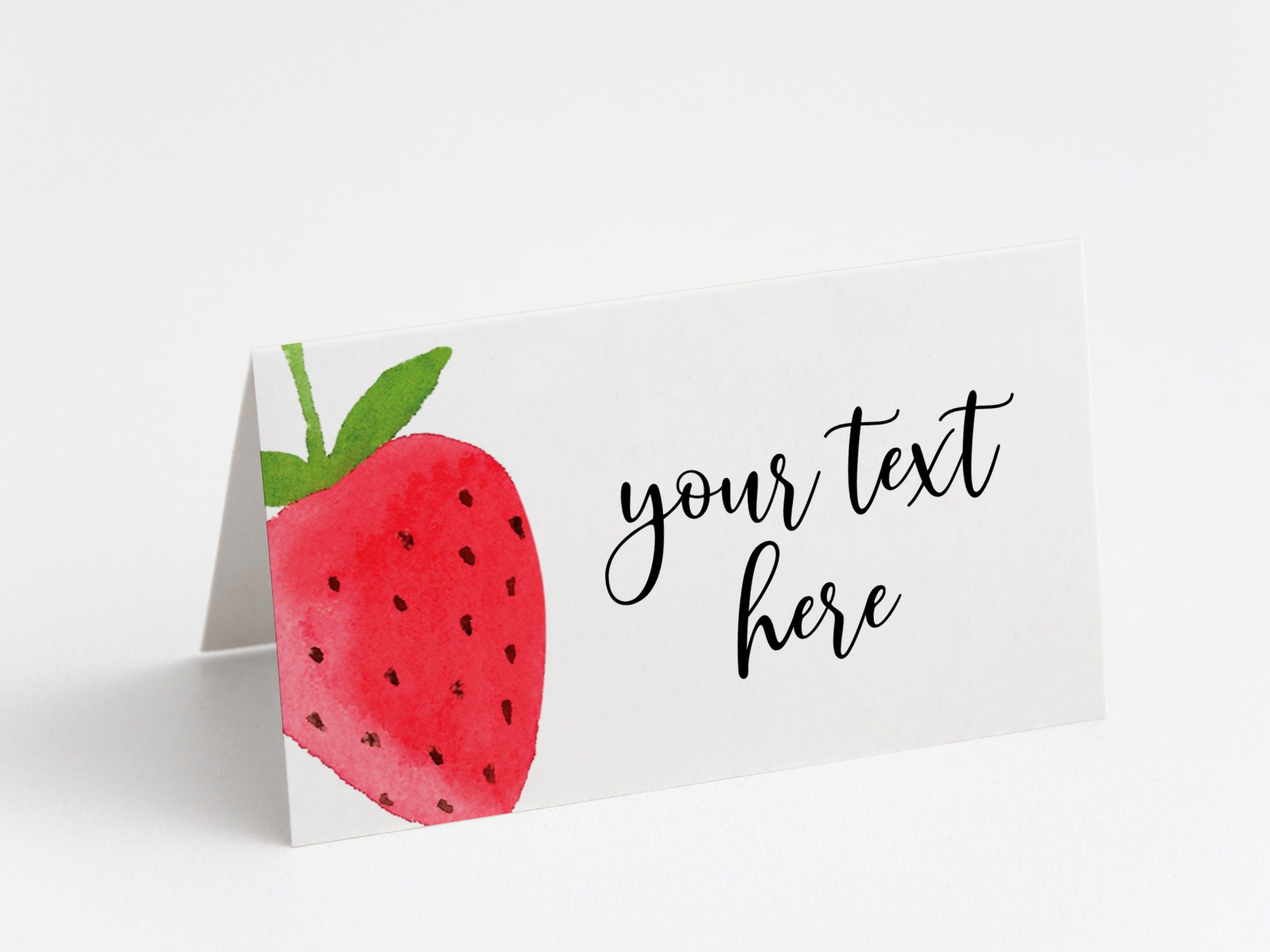 Strawberry Food Tent Template Printable Berry First Birthday Buffet ...