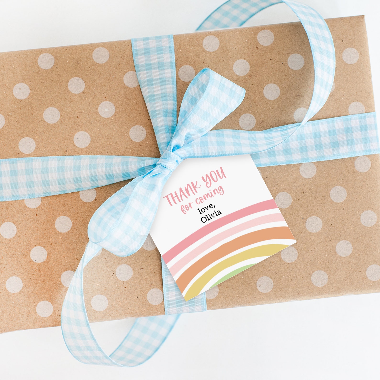 Editable Round and Square Rainbow Favor Tags Template Printable Modern ...