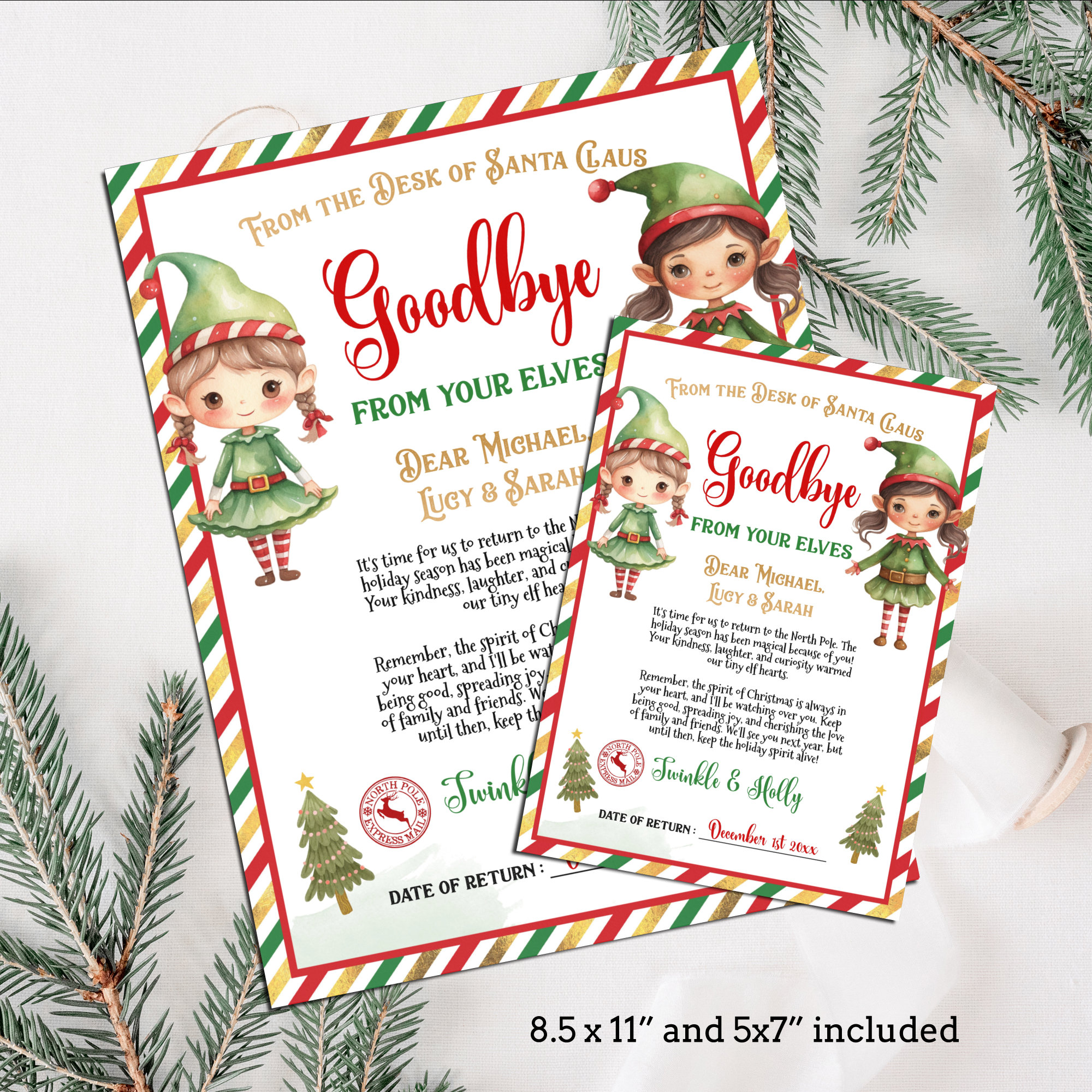 Editable Goodbye Letter From Elves, Printable Christmas Elf Letters ...