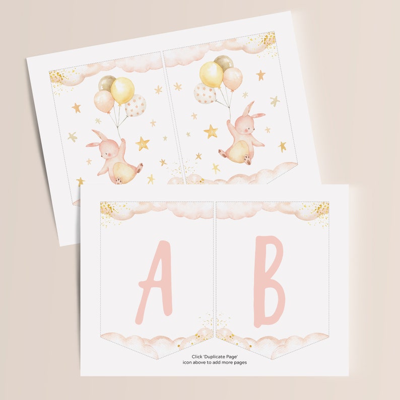 Editable Bunny Birthday Banner Template Printable Custom Some - Etsy