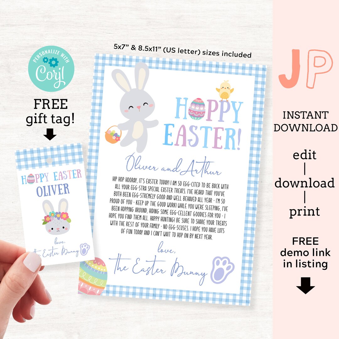Printable Easter Bunny Letter, Letter From the Easter Bunny, From the ...