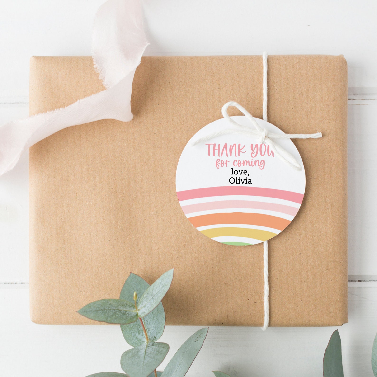 Editable Round and Square Rainbow Favor Tags Template Printable Modern ...