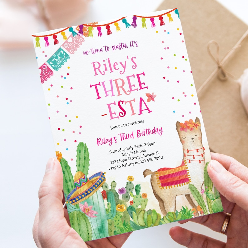 Editable Three Esta 3rd Birthday Invitation Template Printable - Etsy