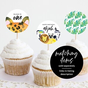 Wild One Water Bottle Label Template Printable Safari Animals | Etsy