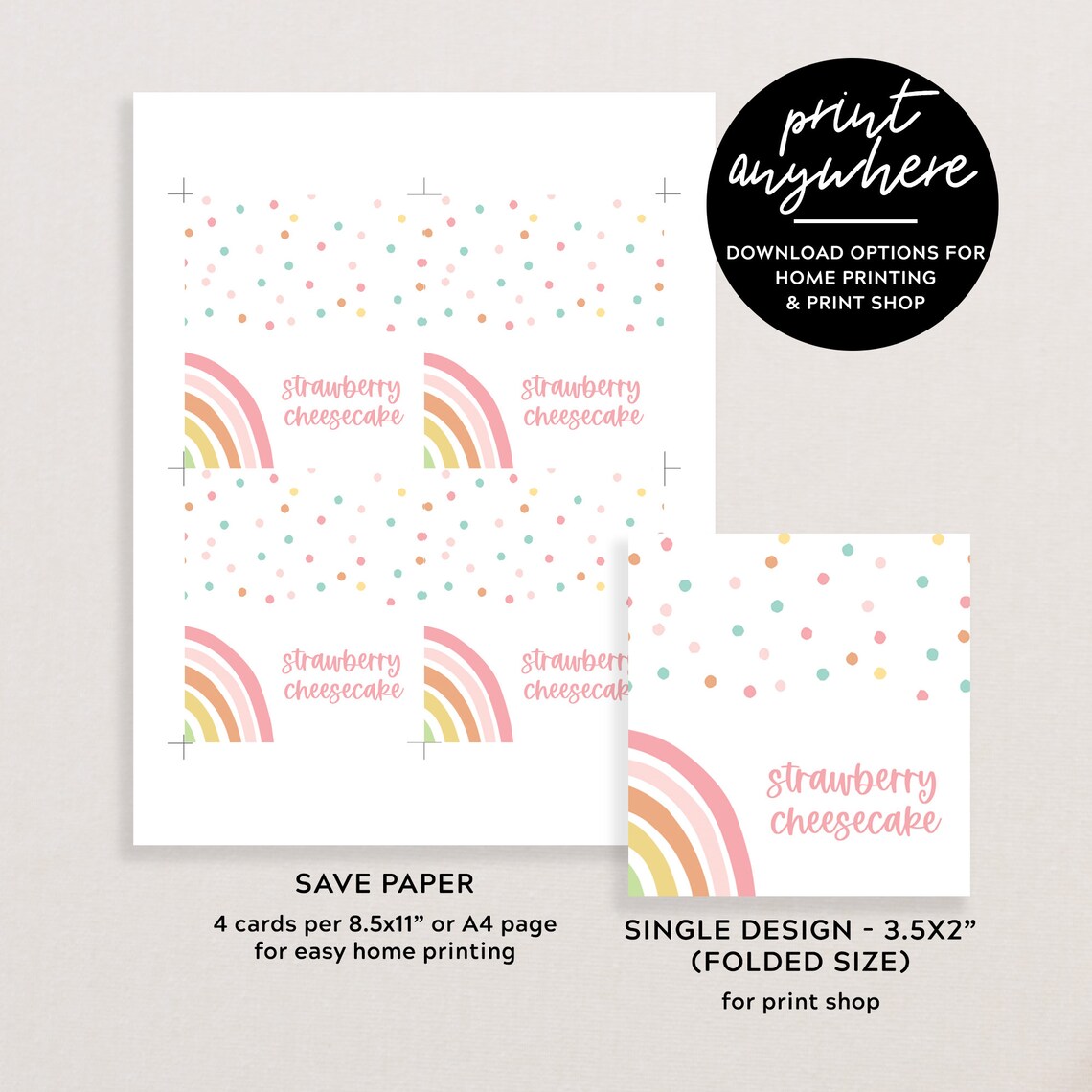 Editable Rainbow Food Tent Labels Template Printable Pink Boho - Etsy