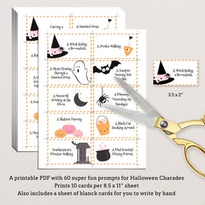 Printable Halloween Charades Party Game Spooky Halloween Charades ...
