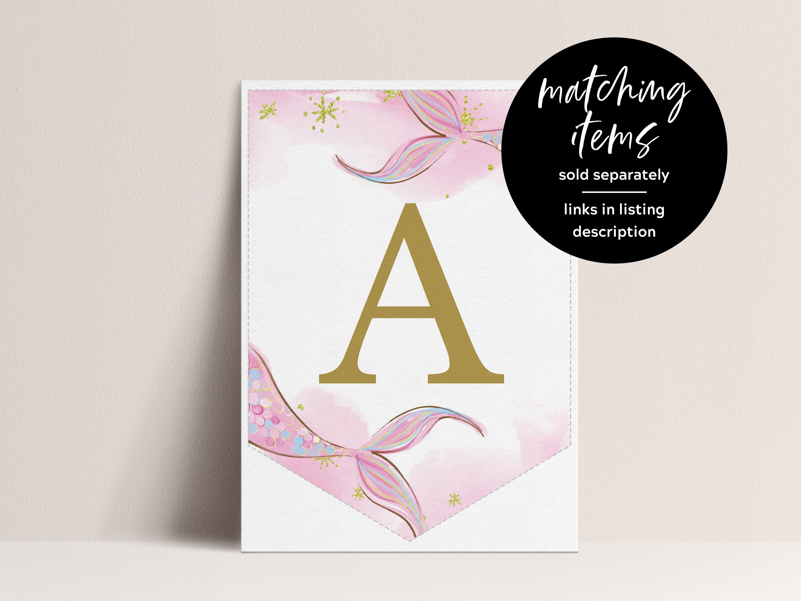 Mermaid Cake Topper Printable Editable Mermaid Cupcake - Etsy