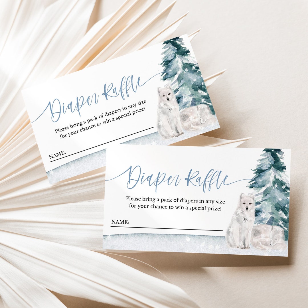Baby It's Cold Outside Diaper Raffle Tickets Template, Printable Winter ...