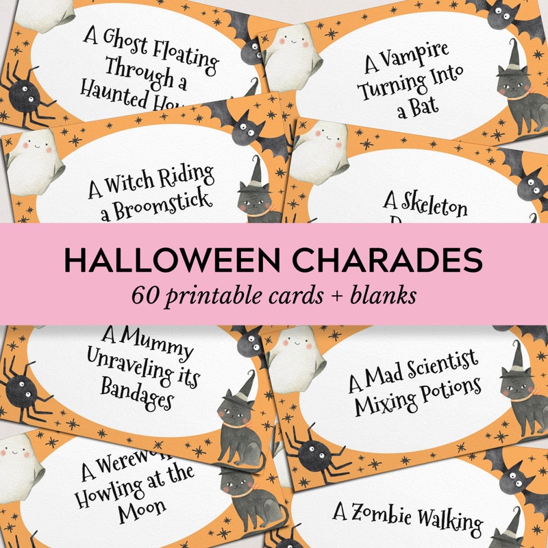 Halloween Charades Games - Etsy