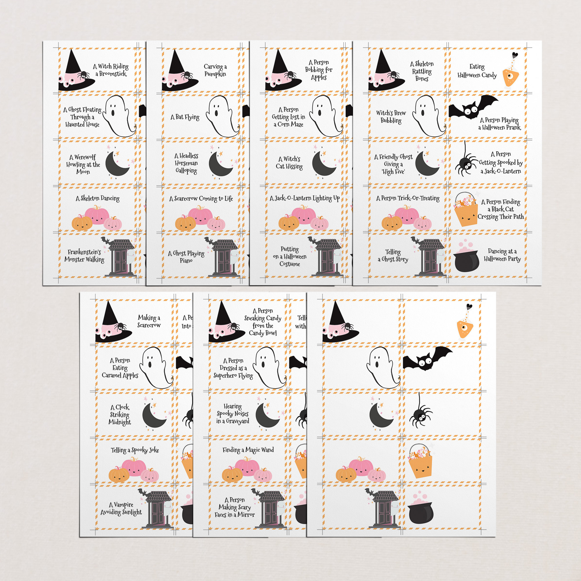 Printable Halloween Charades Party Game Spooky Halloween Charades ...