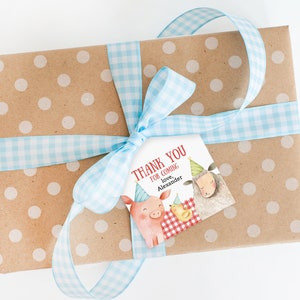 Editable Farm Animals Square and Round Favor Tags Printable Farmyard ...