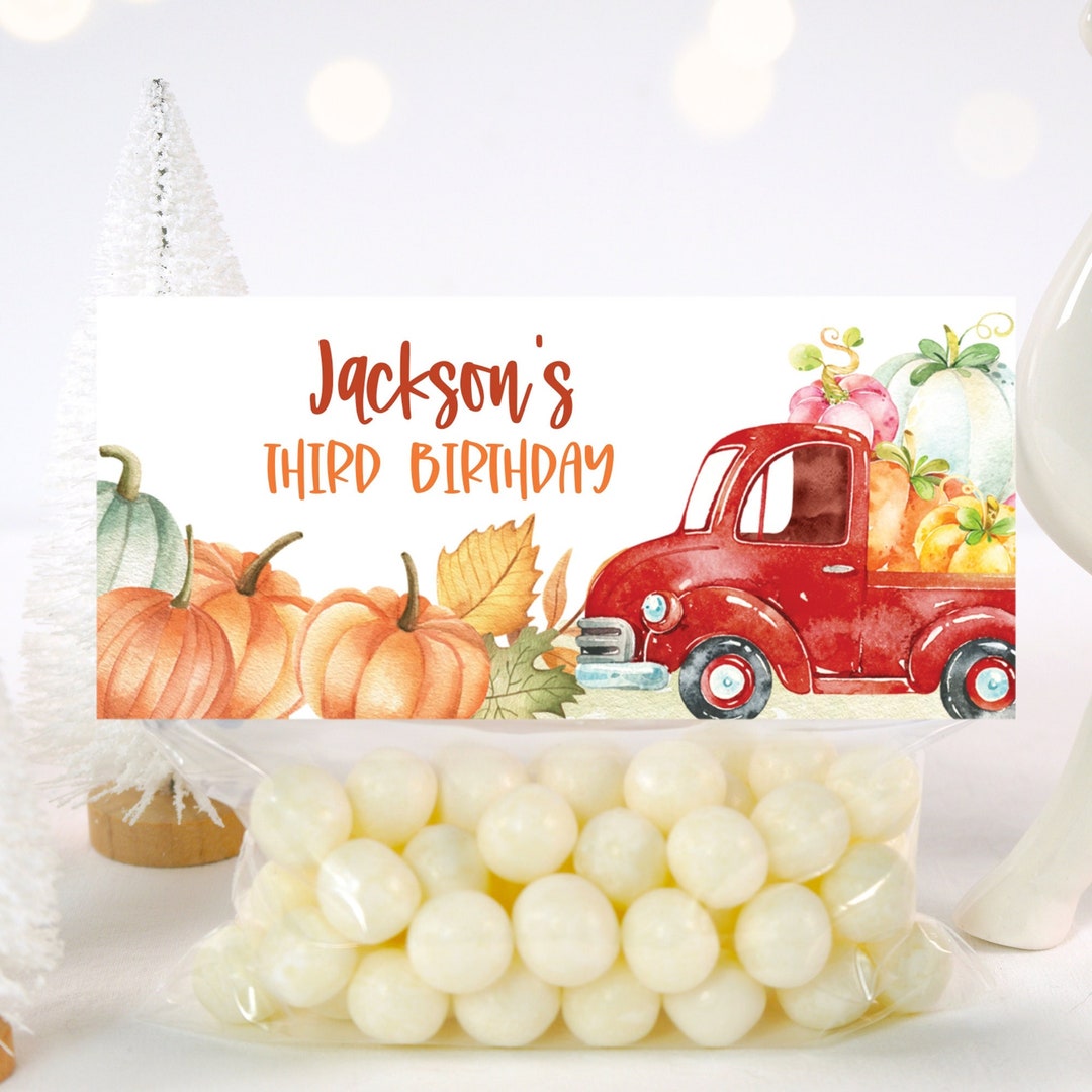 Editable Pumpkin Truck Treat Bag Toppers Template Printable Fall ...
