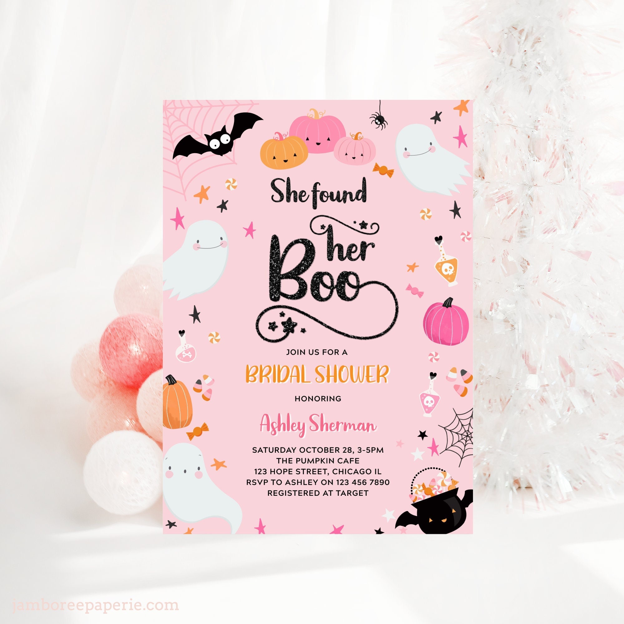 She Found Her Boo Cute Pink Spooky Ghost Pumpkin Halloween October Fall ...