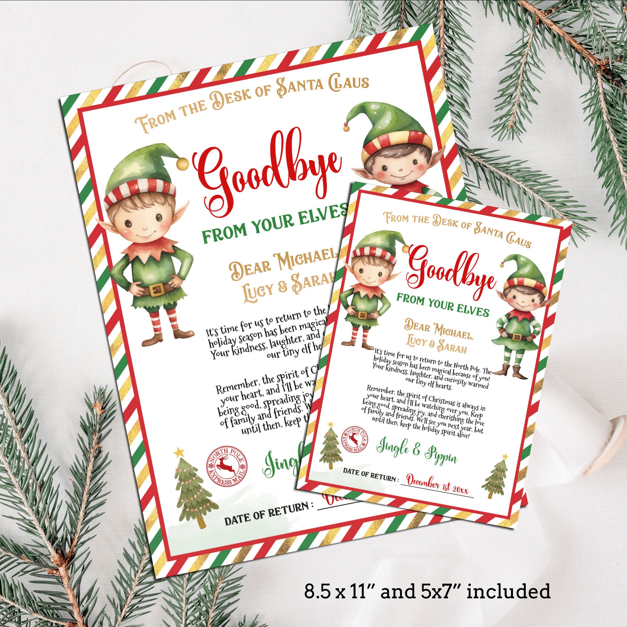 Editable Letter From Elf Printable Elf Goodbye Letter Christmas Elf ...