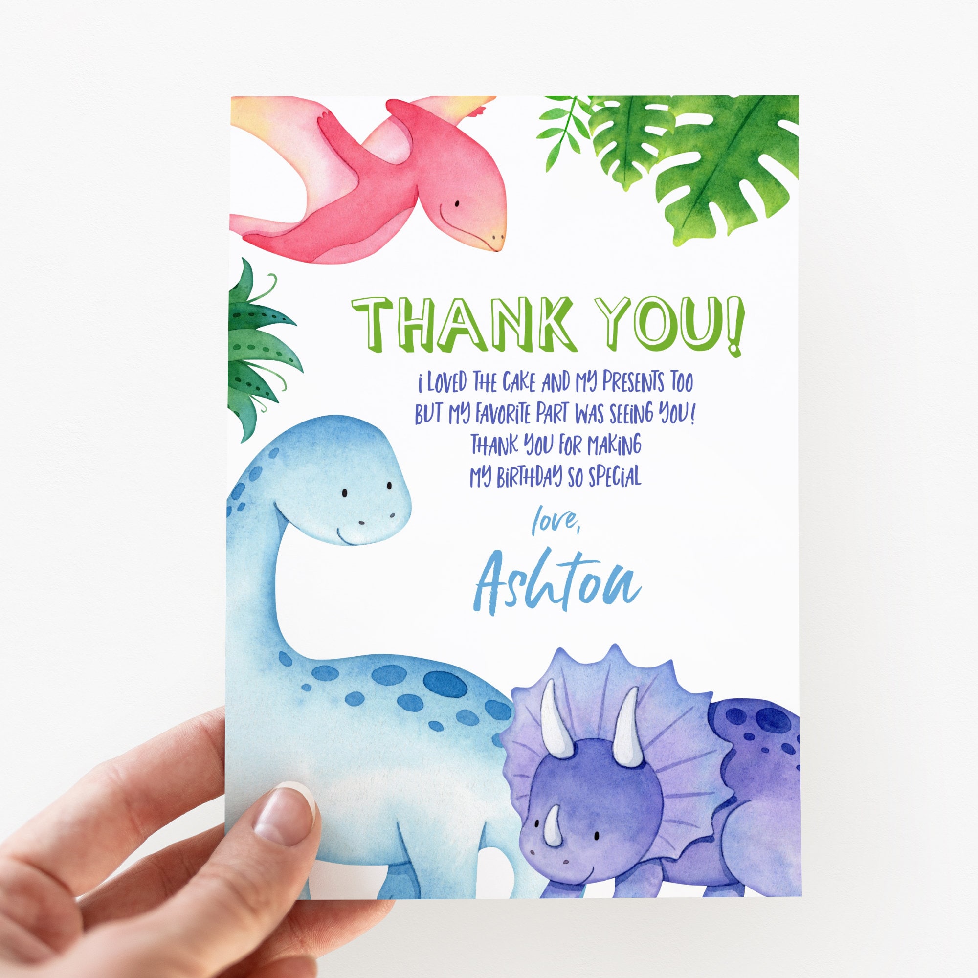 Editable Dinosaur Thank You Card Template Printable Trex Jurassic ...