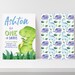 One A Saurus Dinosaur First Birthday Party Invitation Template ...