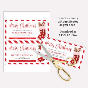 Editable Christmas Gift Certificate Printable Christmas Gift Voucher ...