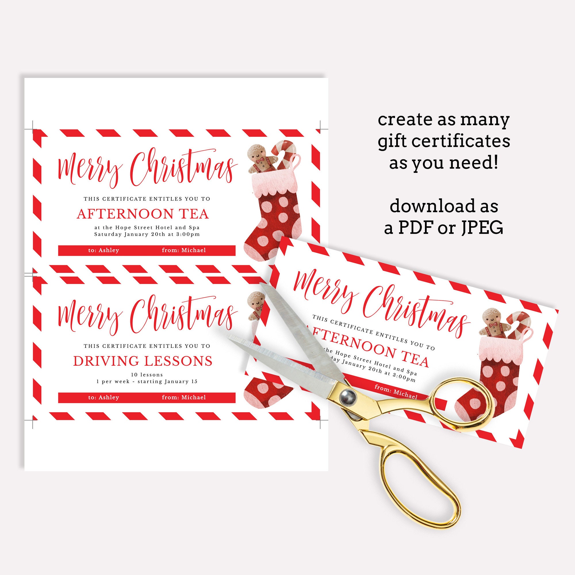 Editable Christmas Gift Certificate Printable Christmas Gift Voucher ...