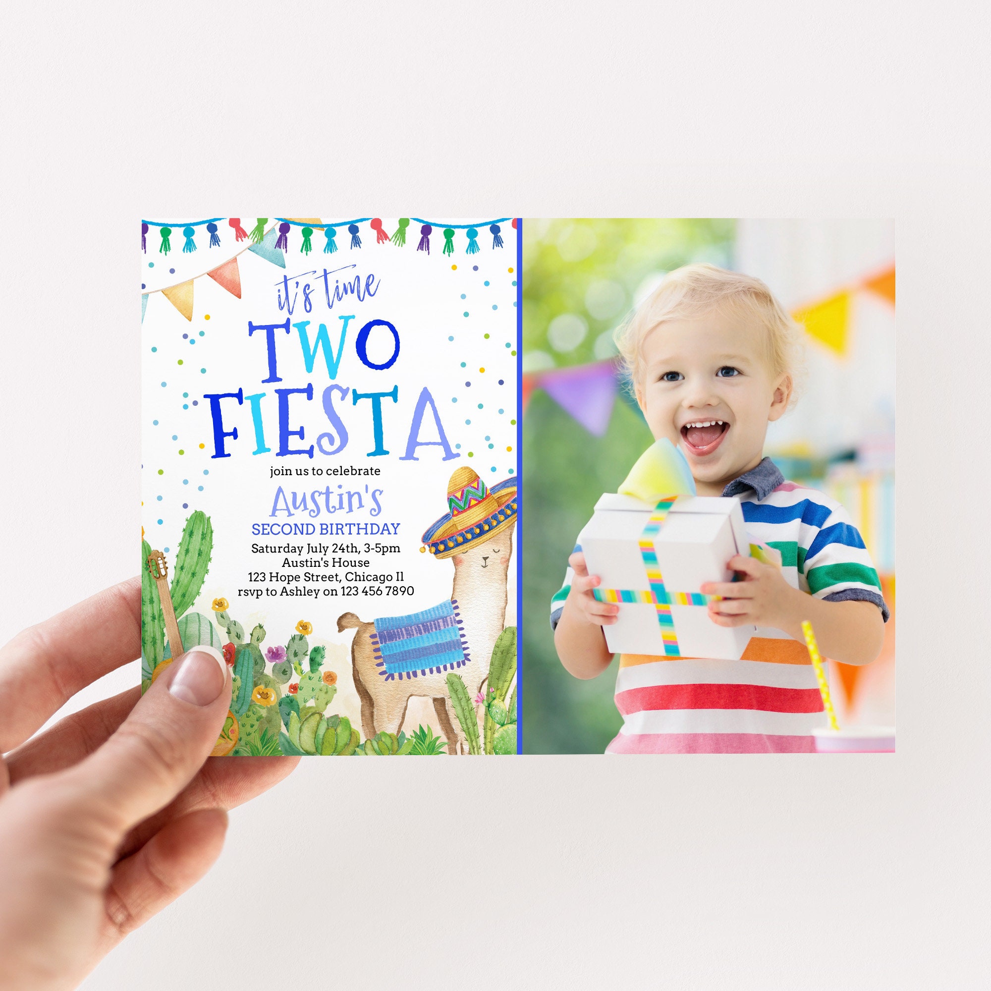 Fiesta Birthday Invitation Template Printable Time Two Fiesta Mexican ...
