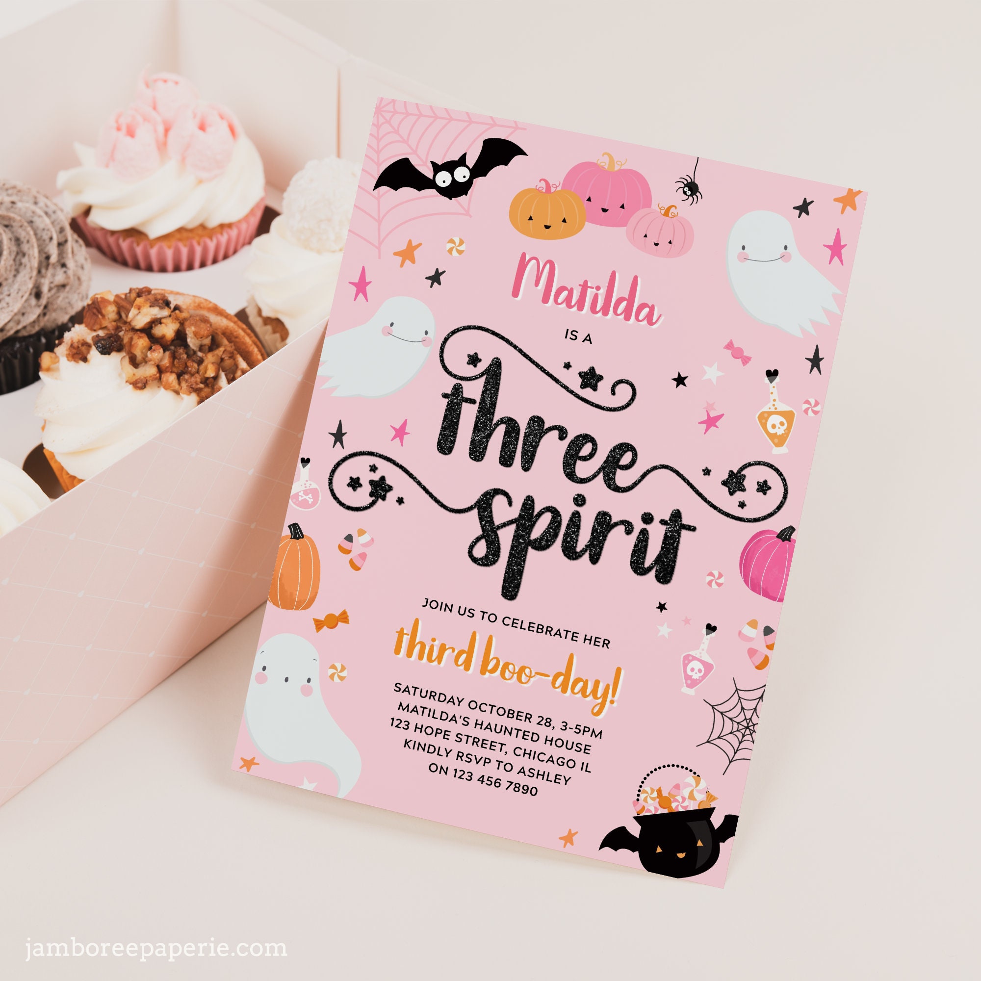 Three Spirit Halloween 3rd Birthday Party Invitation Cute - Etsy