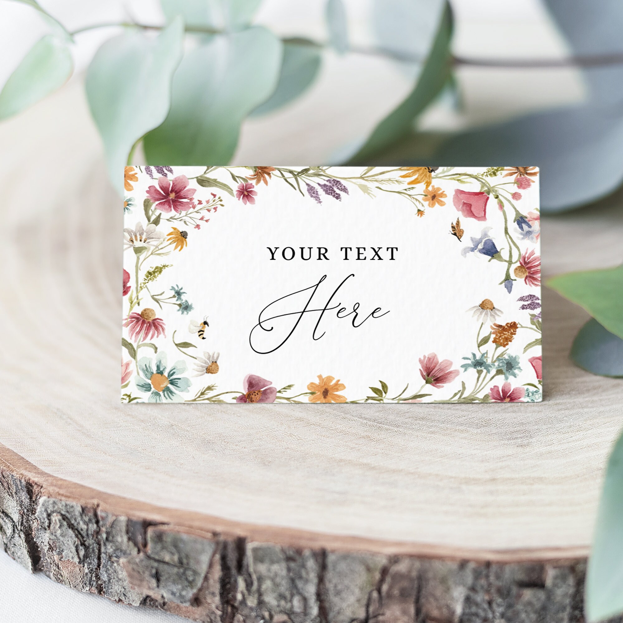 Wildflower Food Tent Cards Template, Printable Editable Floral ...