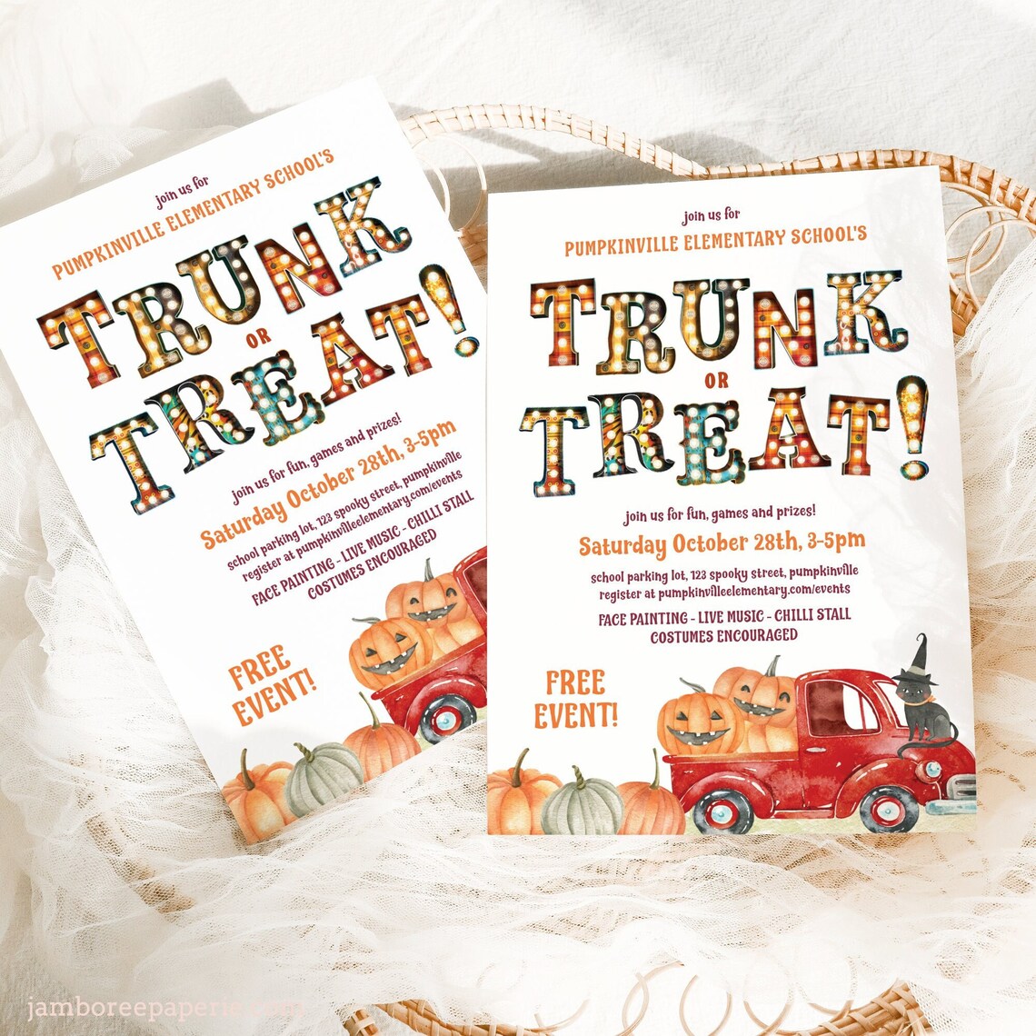 Trunk or Treat Flyer Editable Halloween Trunk or Treat - Etsy