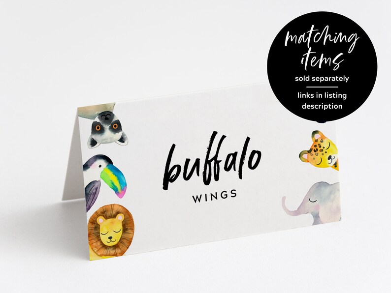 Wild One Water Bottle Label Template Printable Safari Animals - Etsy