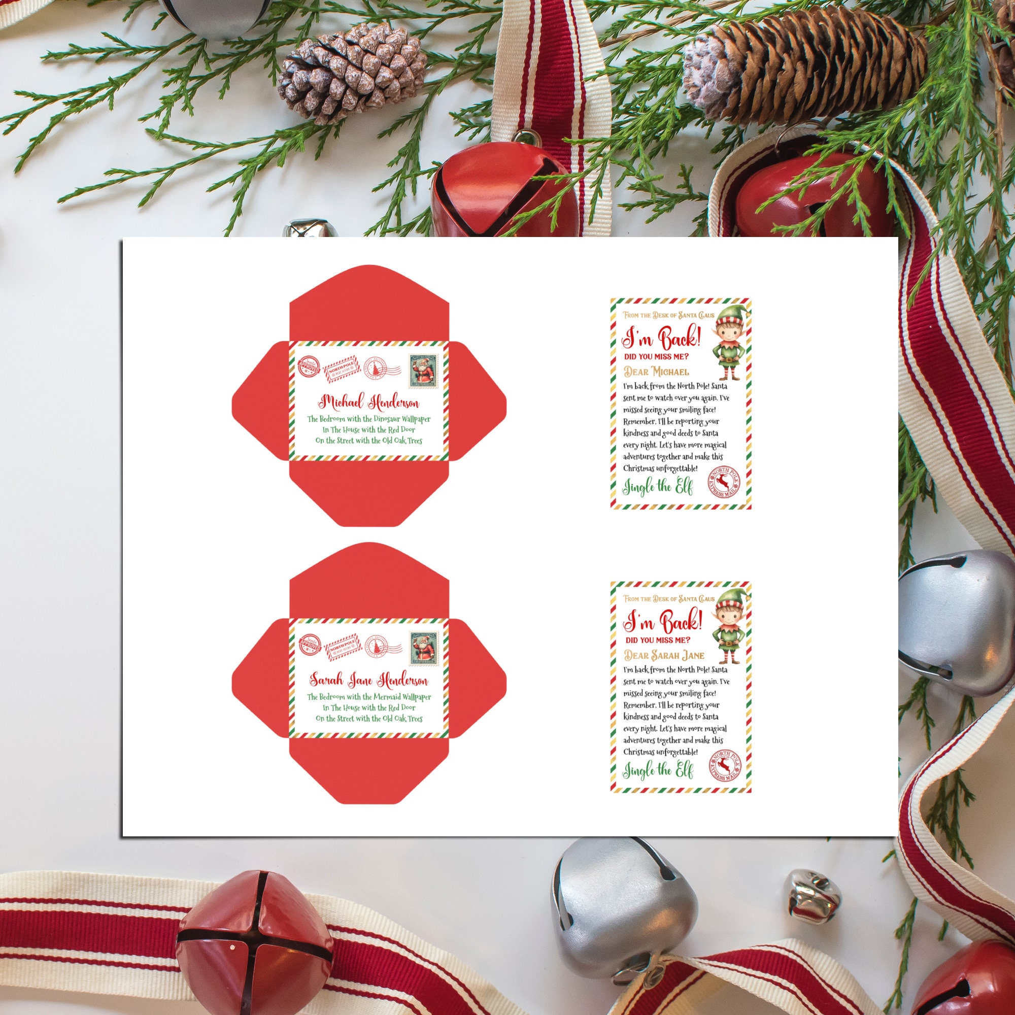 Editable Mini Elf Return Letter, Printable Miniature Boy Elf I'm Back ...