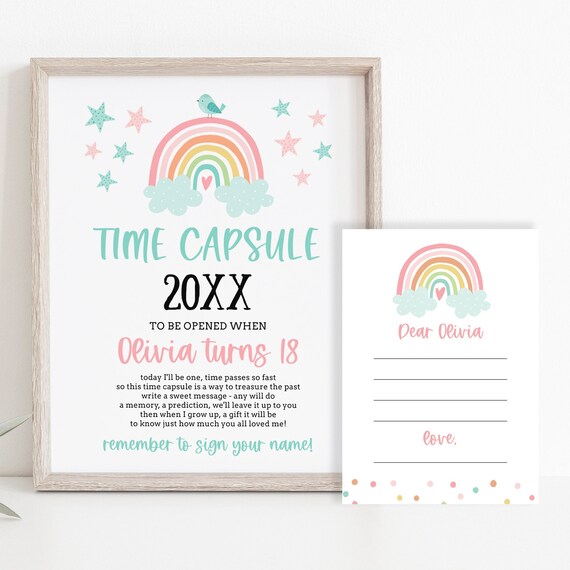 Editable Rainbow Time Capsule Template Printable First - Etsy