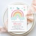 Editable Rainbow Fourth Birthday Invitation Template Printable Girls ...