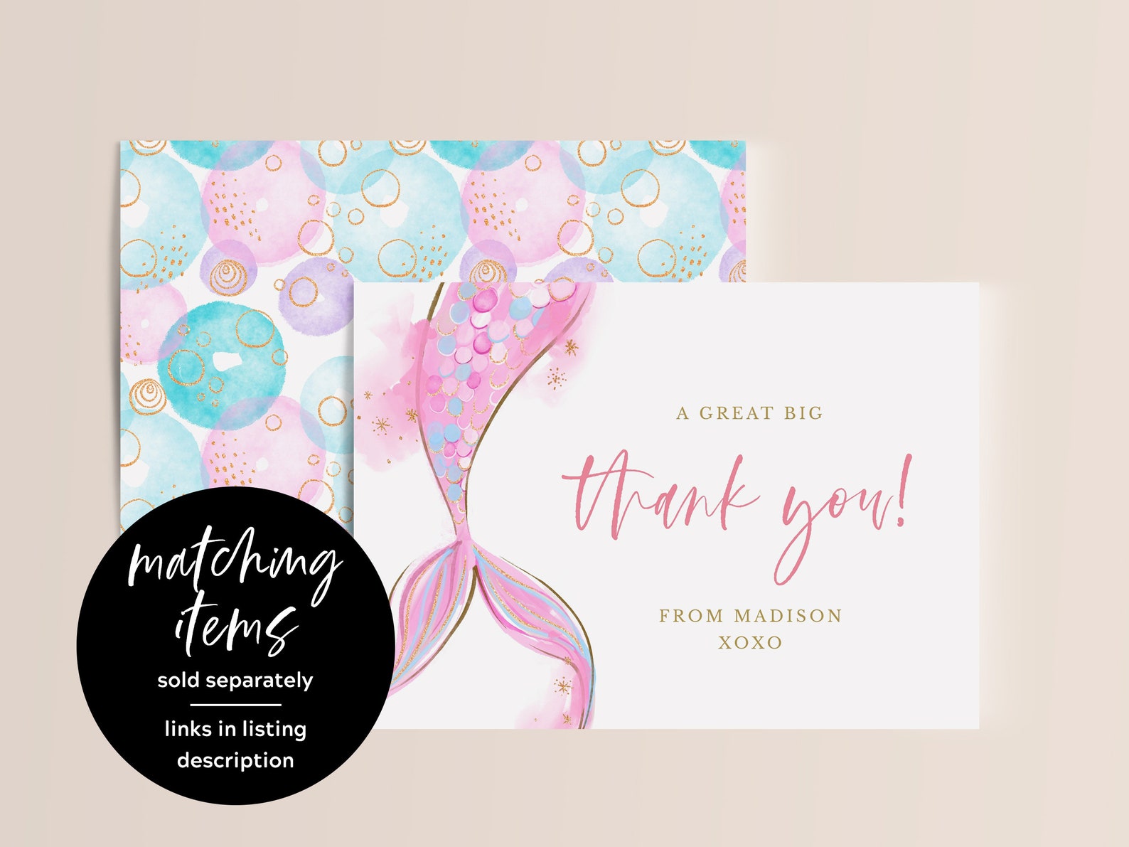 Mermaid Cake Topper Printable Editable Mermaid Cupcake - Etsy