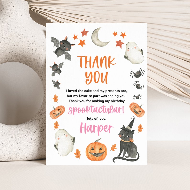 Editable Halloween Thank You Card Template Printable Fall - Etsy